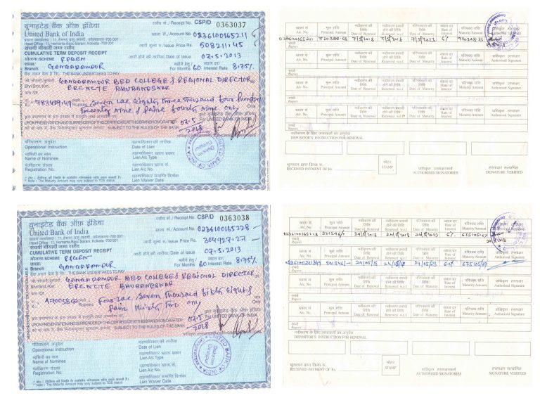 Fixed Deposit Certificate – Welcome to Gangarampur B.Ed College